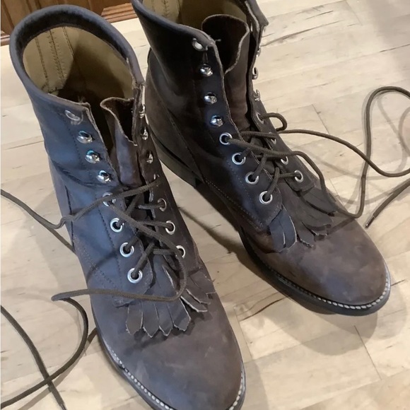 Justin Boots | Shoes | Justin Girls Lacers Cowboy Boots Size 32 B ...